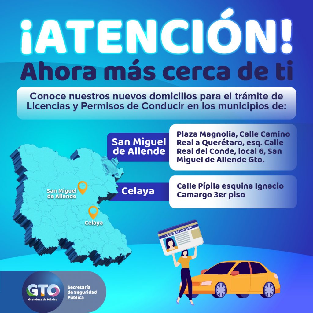 oficinas licencias 1080X1080 – Secretaría de Seguridad y Paz del Estado de Guanajuato